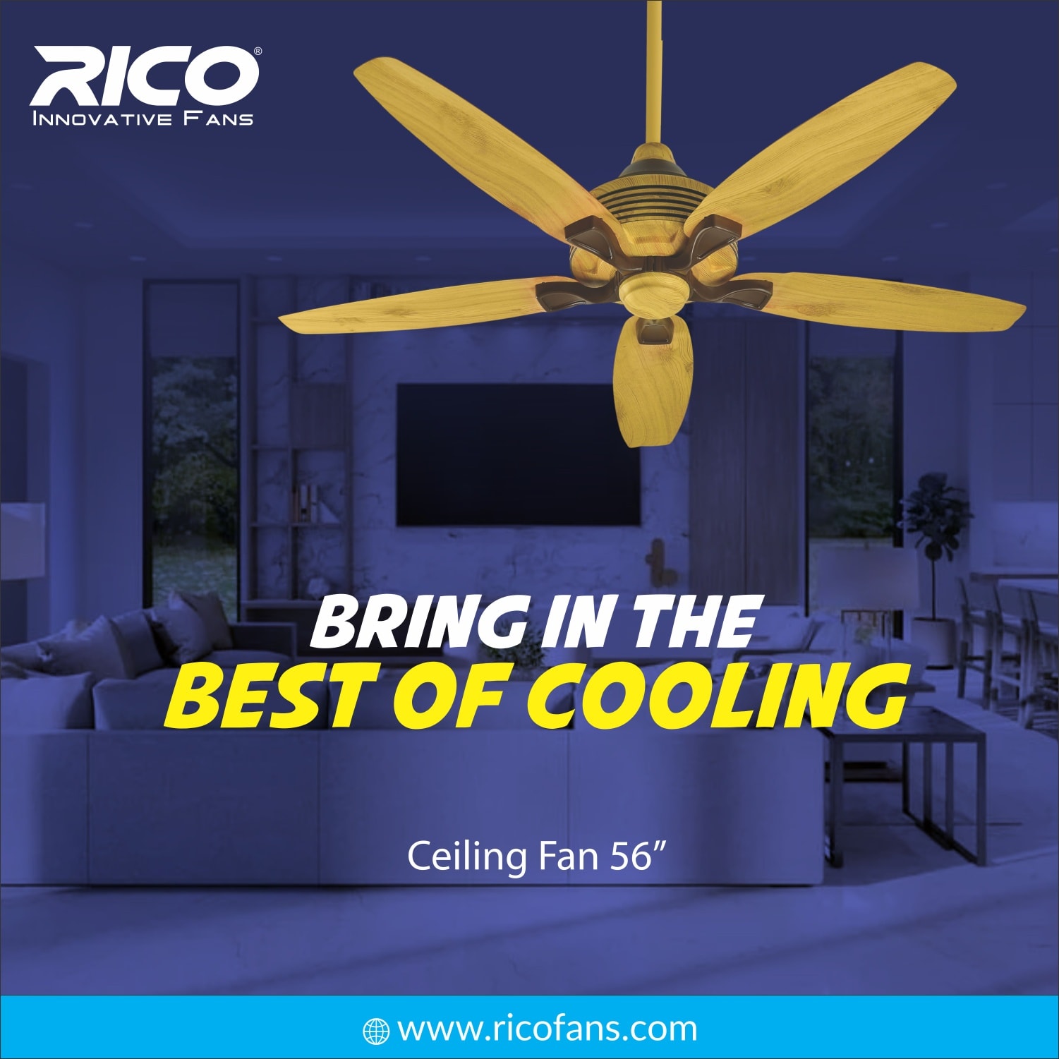 5 Blade Ceiling Fan | Wooden Texture BLDC Inverter Fan